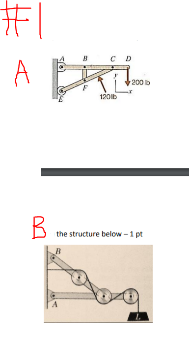 Solved For each of the structures above, draw the FBD of the | Chegg.com