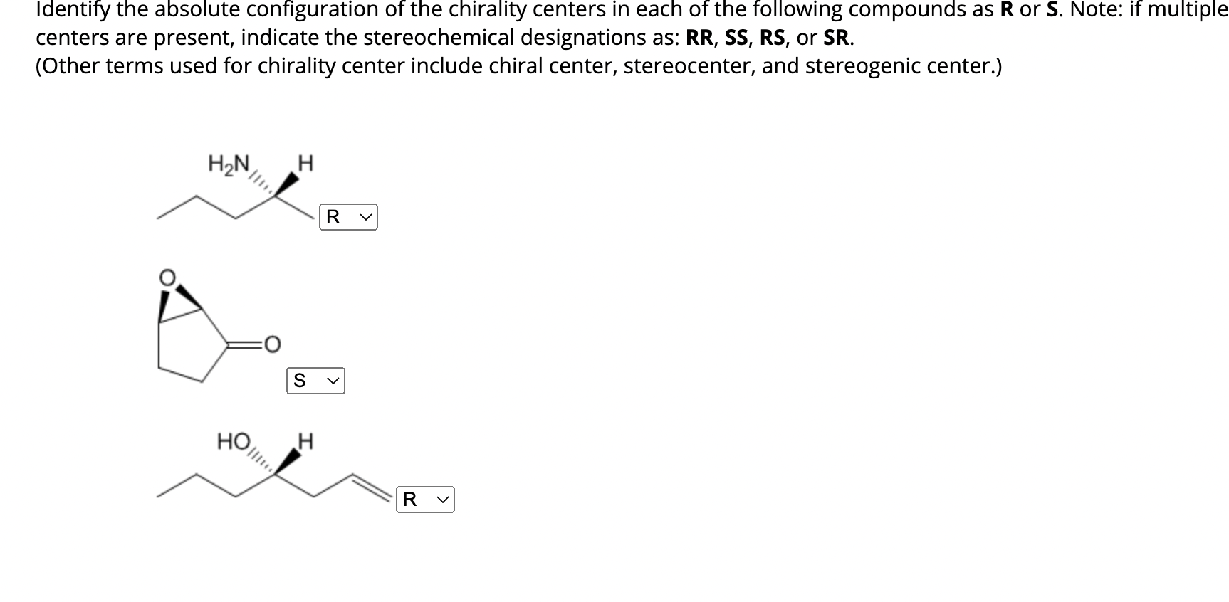Solved Identify the absolute configuration of the chirality | Chegg.com