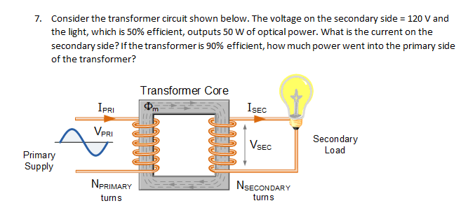 Solved 7. Consider the transformer circuit shown below. The | Chegg.com