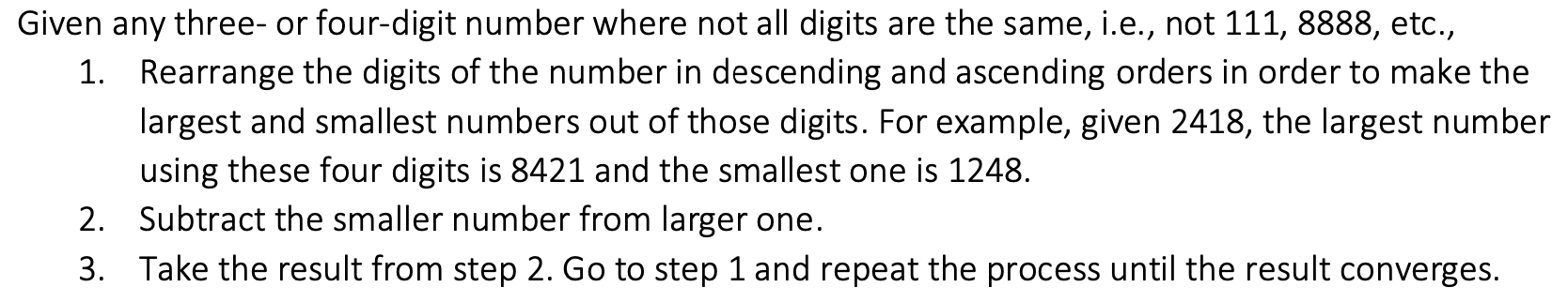 Solved Given any three-or four-digit number where not all | Chegg.com