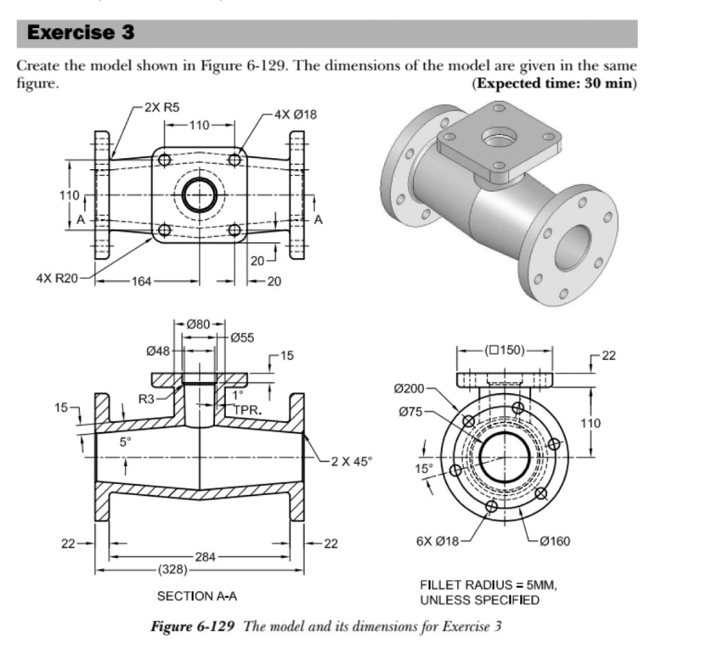 Solved Exercise 3 Create the model shown in Figure 6-129. | Chegg.com