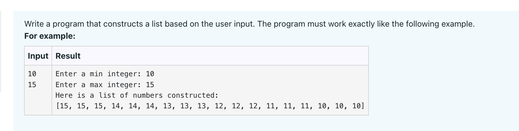 Solved Write a program that constructs a list based on the | Chegg.com Solved Write a program that constructs a list based on the | Chegg.com