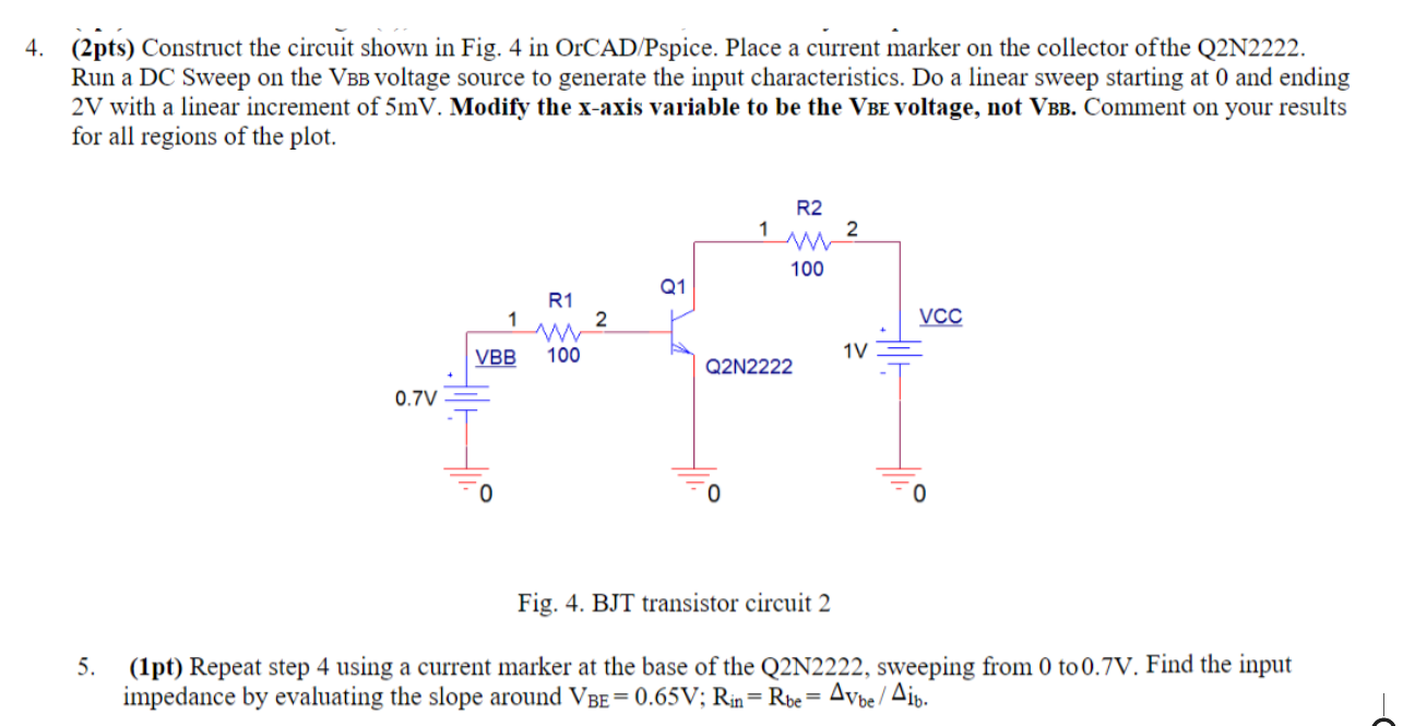 Solved (2pts) Construct the circuit shown in Fig. 4 in | Chegg.com