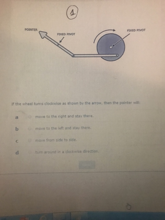 Solved POINTER FIXED PTVOT FXED PIVOT If the wheel turns | Chegg.com