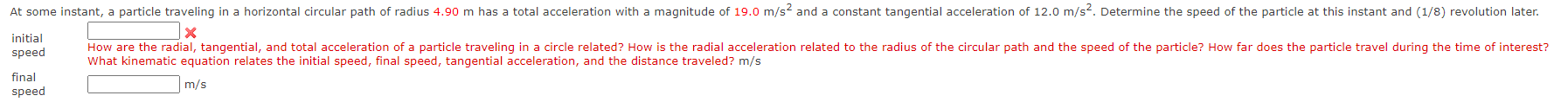 Solved Wpeed What kinematic equation relates the initial | Chegg.com