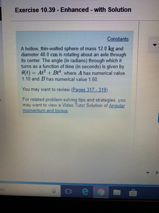 Solved Exercise 10.39 - Enhanced with Solution Constants A | Chegg.com
