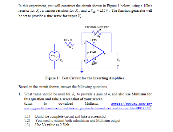Solved In this experiment, you will construct the circuit | Chegg.com