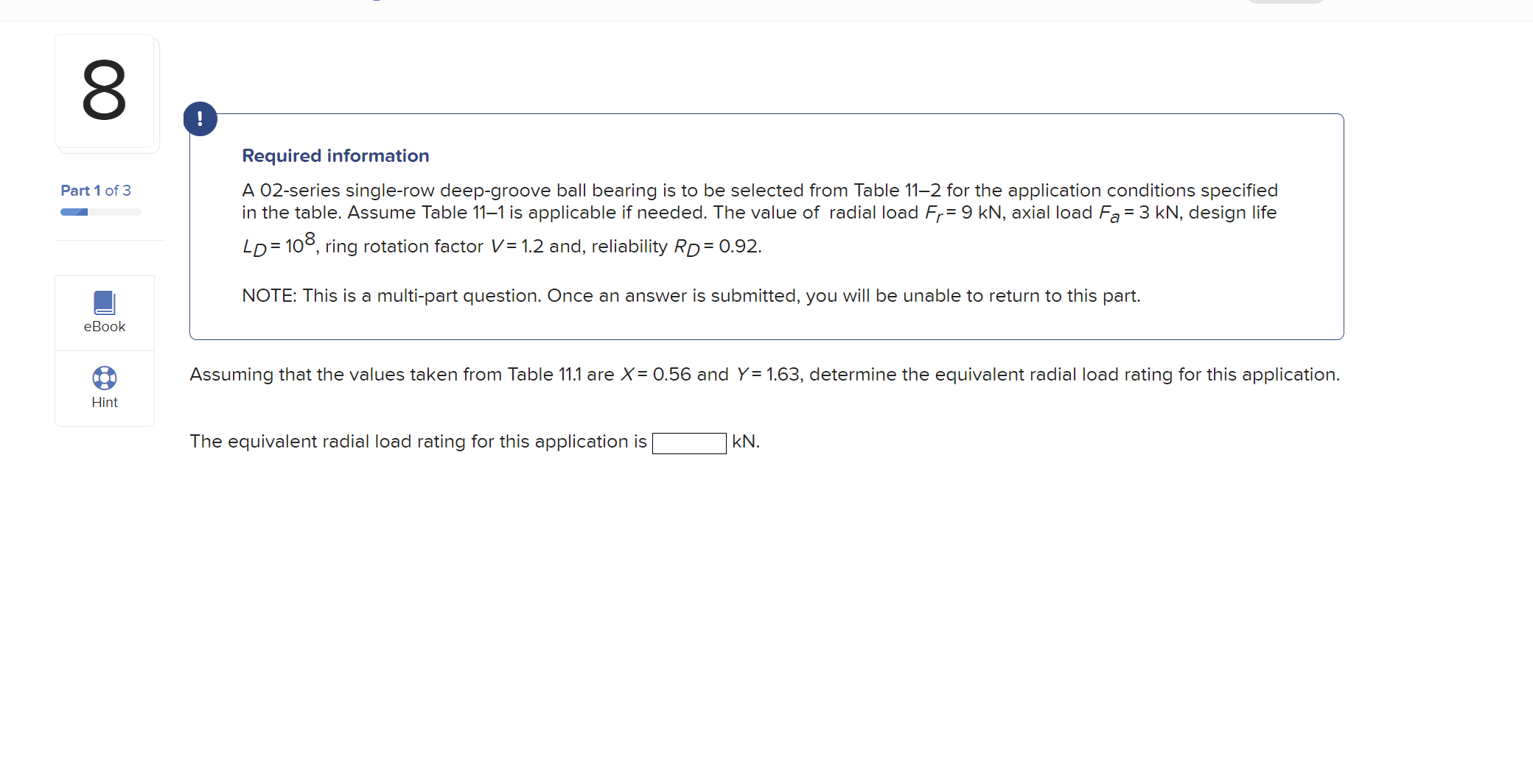 Solved !Required informationA 02-series single-row | Chegg.com