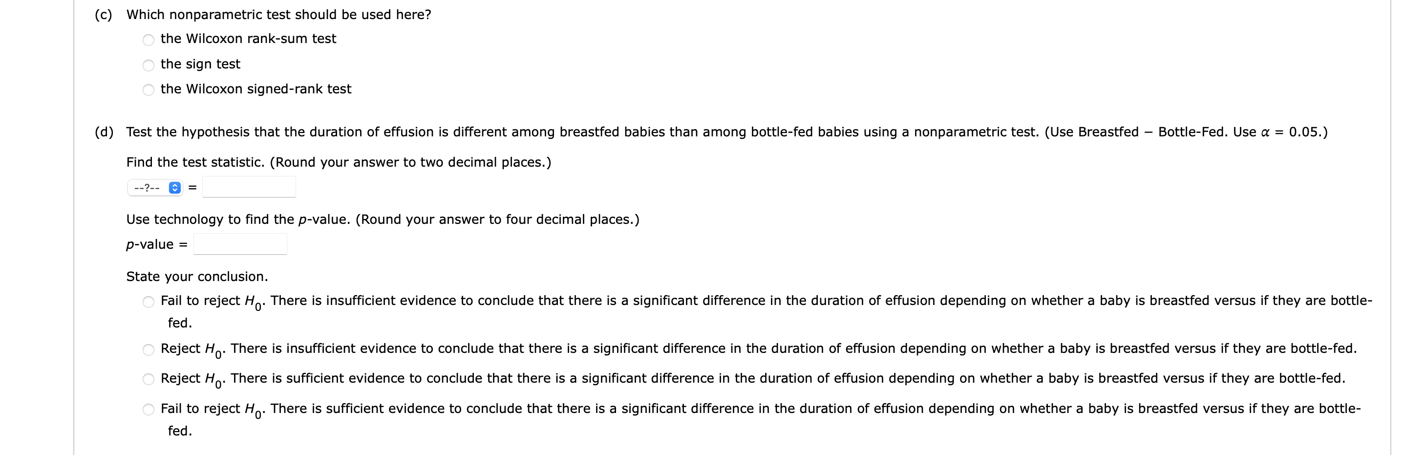 episode of otitis media. The results are given in the | Chegg.com