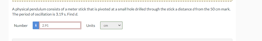 Solved A physical pendulum consists of a meter stick that is | Chegg.com