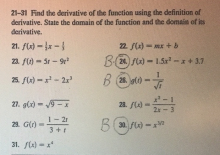 Solved 21-31 Find the derivative of the function using the | Chegg.com