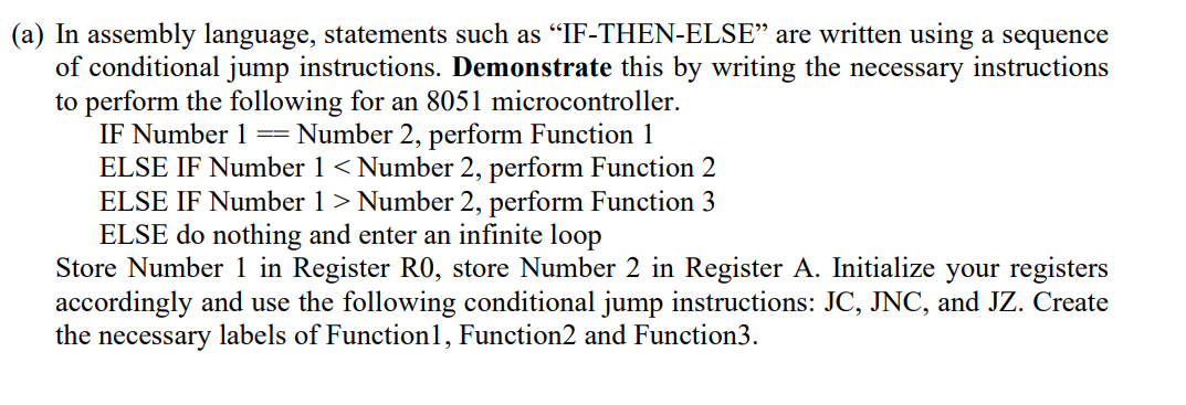 Solved (a) In assembly language, statements such as | Chegg.com