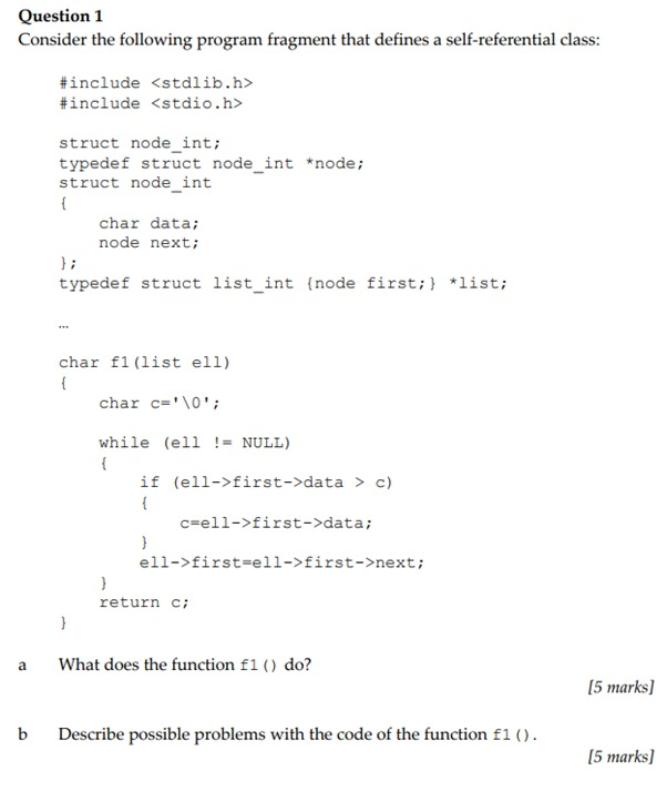 Solved Question 1 Consider The Following Program Fragment 5499