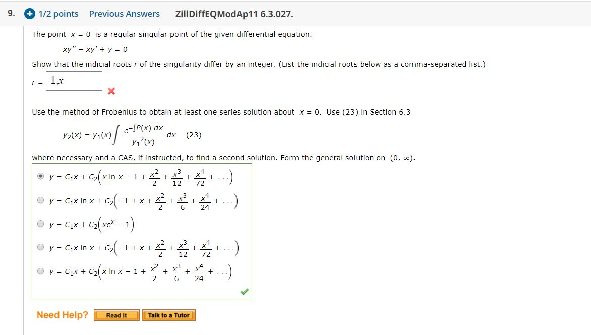 Solved 9. + 1/2 points Previous Answers ZillDiffEQModAp 11 | Chegg.com Solved 9. + 1/2 points Previous Answers ZillDiffEQModAp 11 | Chegg.com
