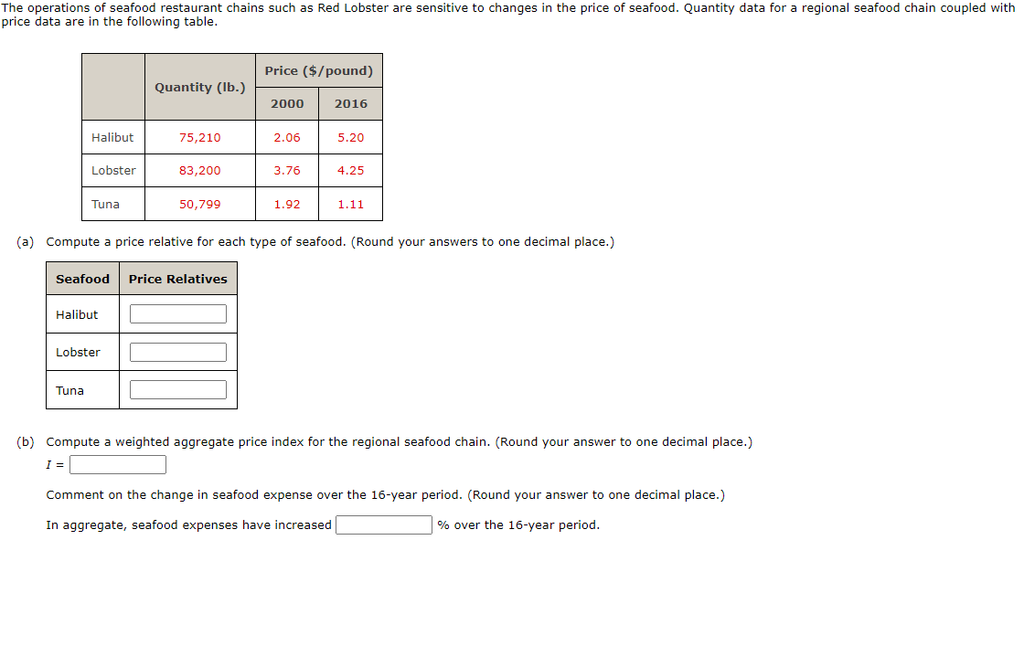 Solved (b) Compute a weighted aggregate price index for the | Chegg.com