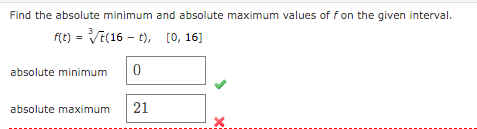 Solved Find the absolute minimum and absolute maximum values | Chegg.com