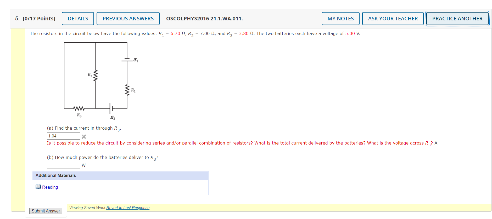[Solved]: The resistors in the circuit below have the foll