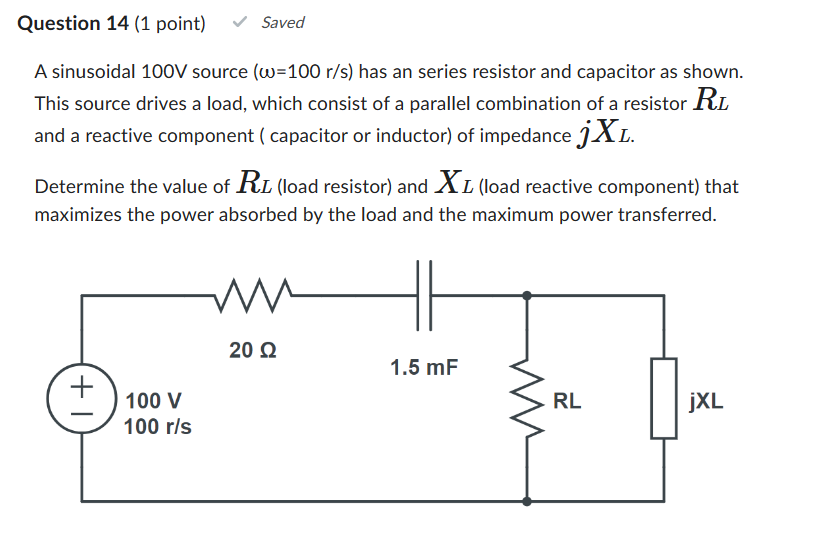 Solved Question 14 (1 ﻿point) ﻿SavedA sinusoidal 100V | Chegg.com
