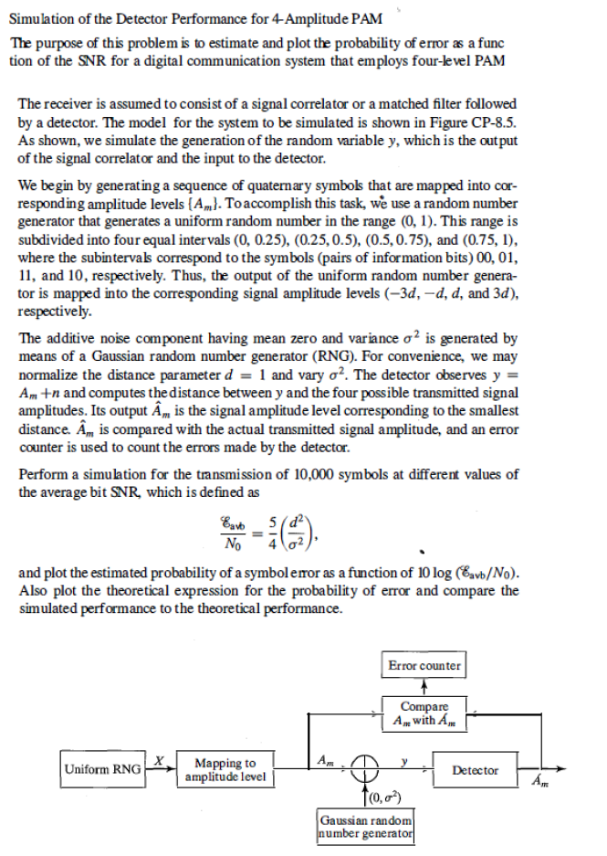 Solved Simulation of the Detector Performance for | Chegg.com