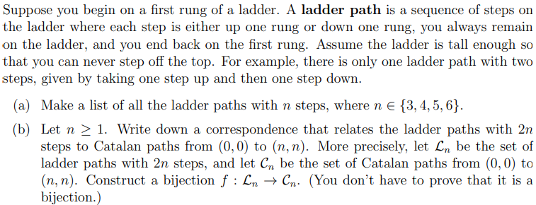 Solved Suppose you begin on a first rung of a ladder. A | Chegg.com