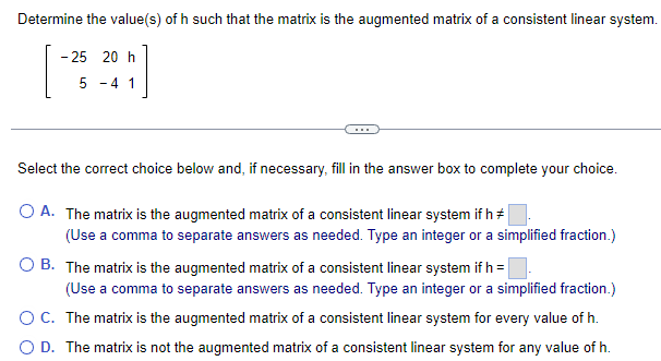 Solved Determine the value(s) of h such that the matrix is | Chegg.com