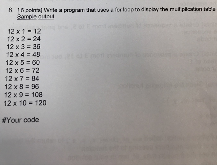 Solved 8 6 Points Write A Program That Uses A For Loop To 4081