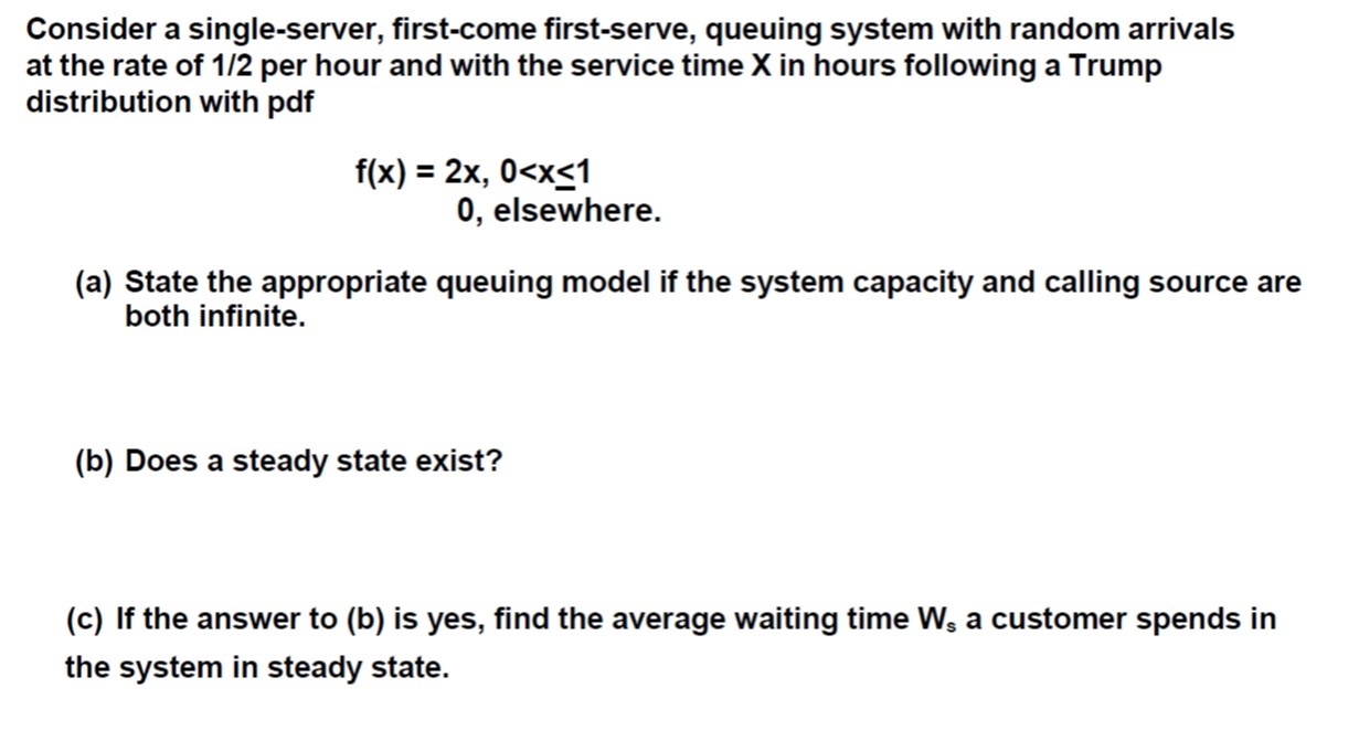Consider a single-server, first-come first-serve, | Chegg.com