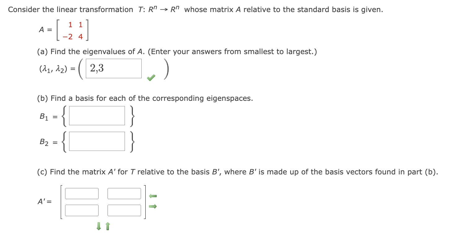 Solved sider the linear transformation T:Rn→Rn whose matrix | Chegg.com