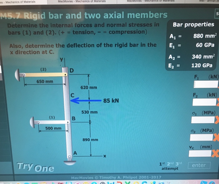 Solved es - Mechanics of Materials MecMovies Mechanics of | Chegg.com