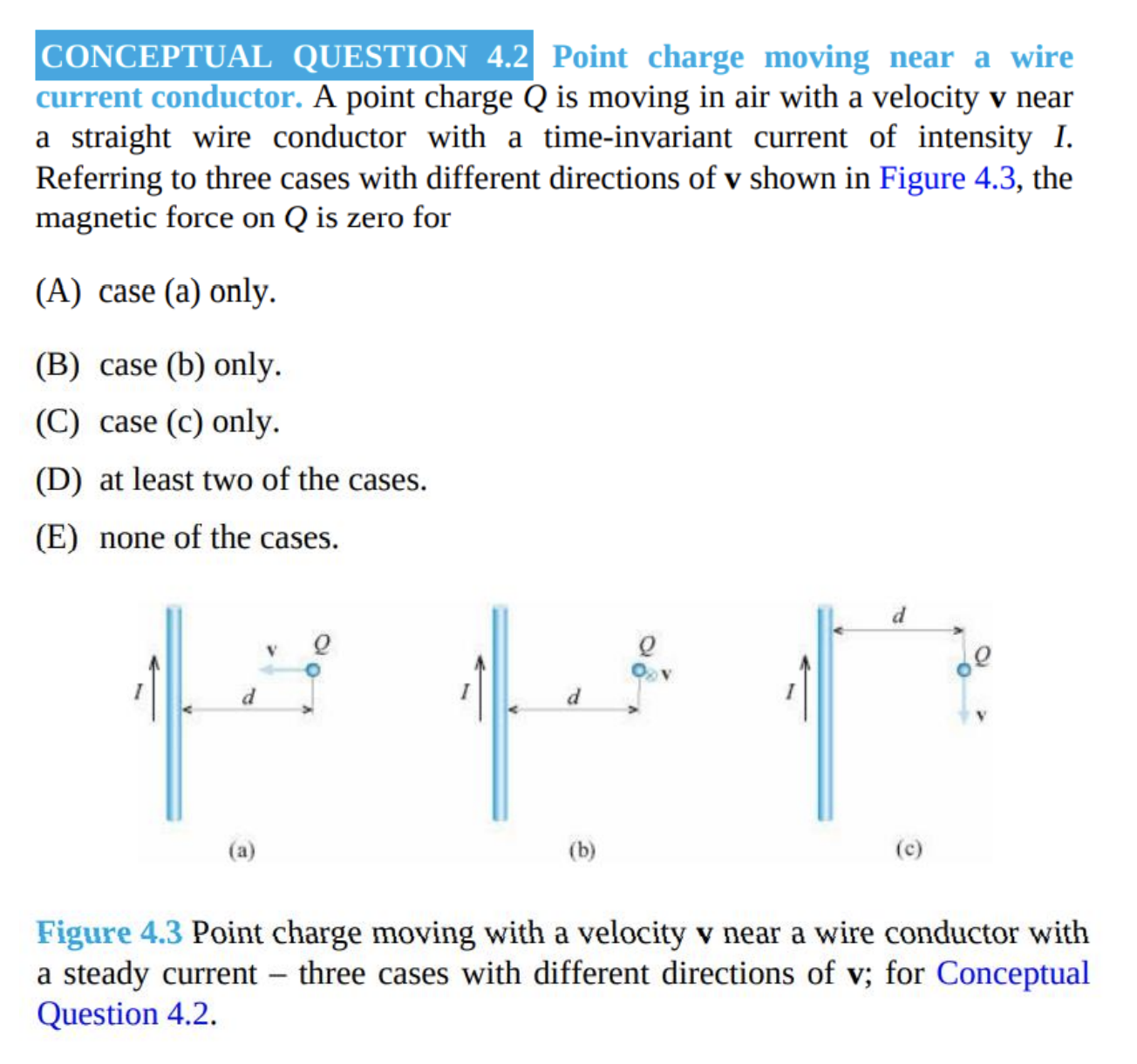 Solved current conductor. A point charge Q is moving in air | Chegg.com
