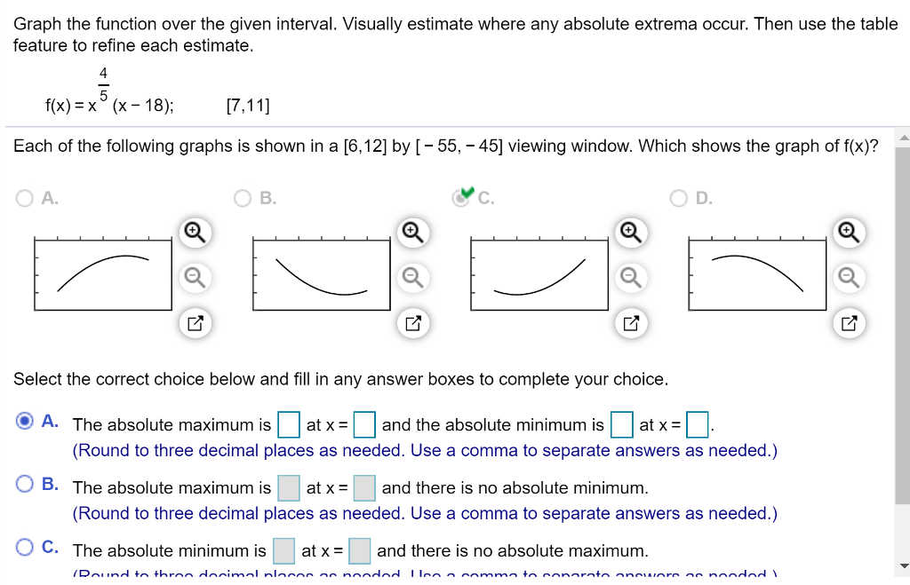 Solved Graph the function over the given interval. Visually | Chegg.com