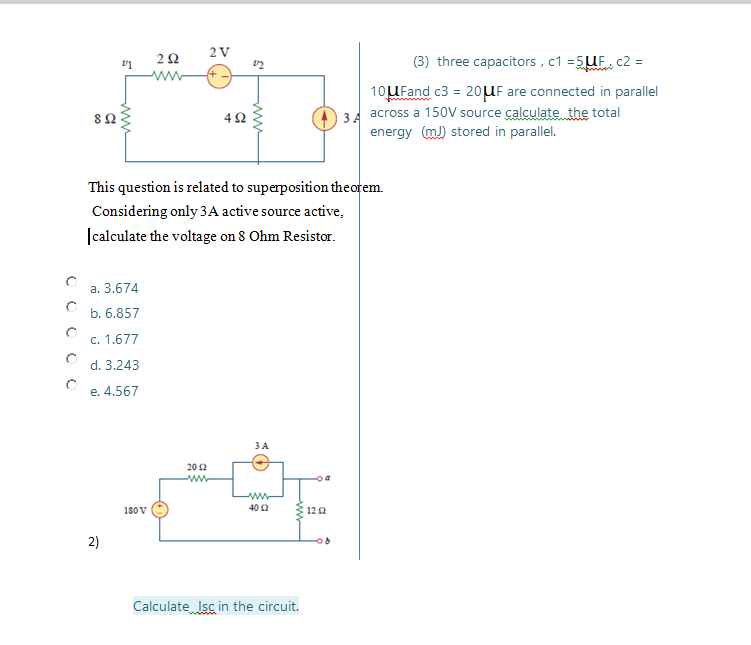 Solved 2v "1 22 02 (3) three capacitors, c1 =5UF.c2 = | Chegg.com