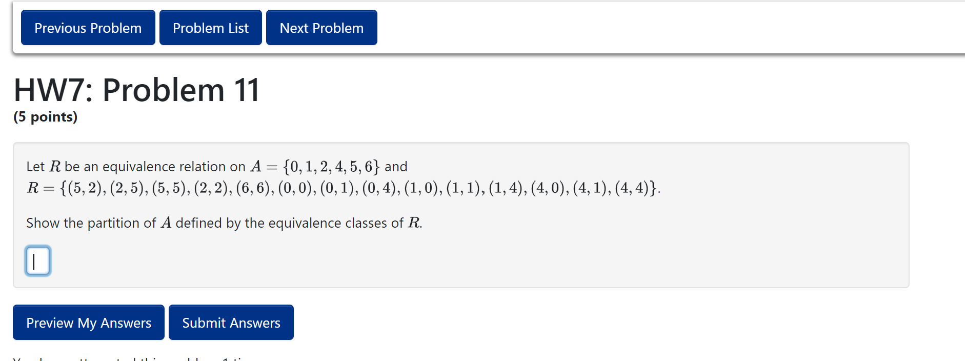 Solved HW7: Problem 11 (5 points) Let R be an equivalence | Chegg.com