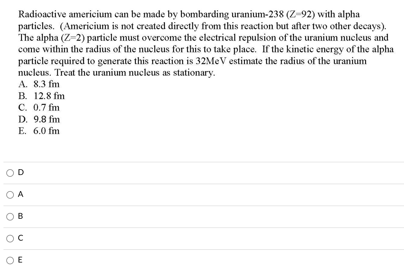 Solved Radioactive americium can be made by bombarding | Chegg.com