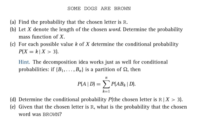 Solved Exercise 2.38. We choose one of the words in the | Chegg.com