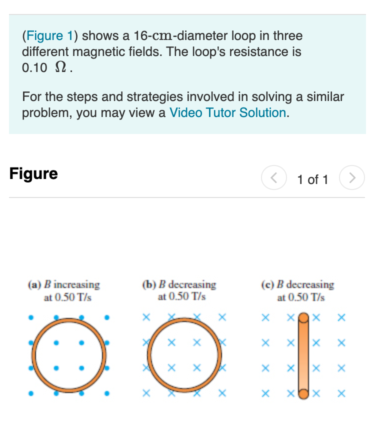 Solved (Figure 1) shows a 16-cm-diameter loop in three | Chegg.com