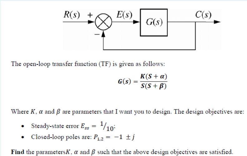 Solved R S E S C S G S The Open Loop Transfer Function Chegg