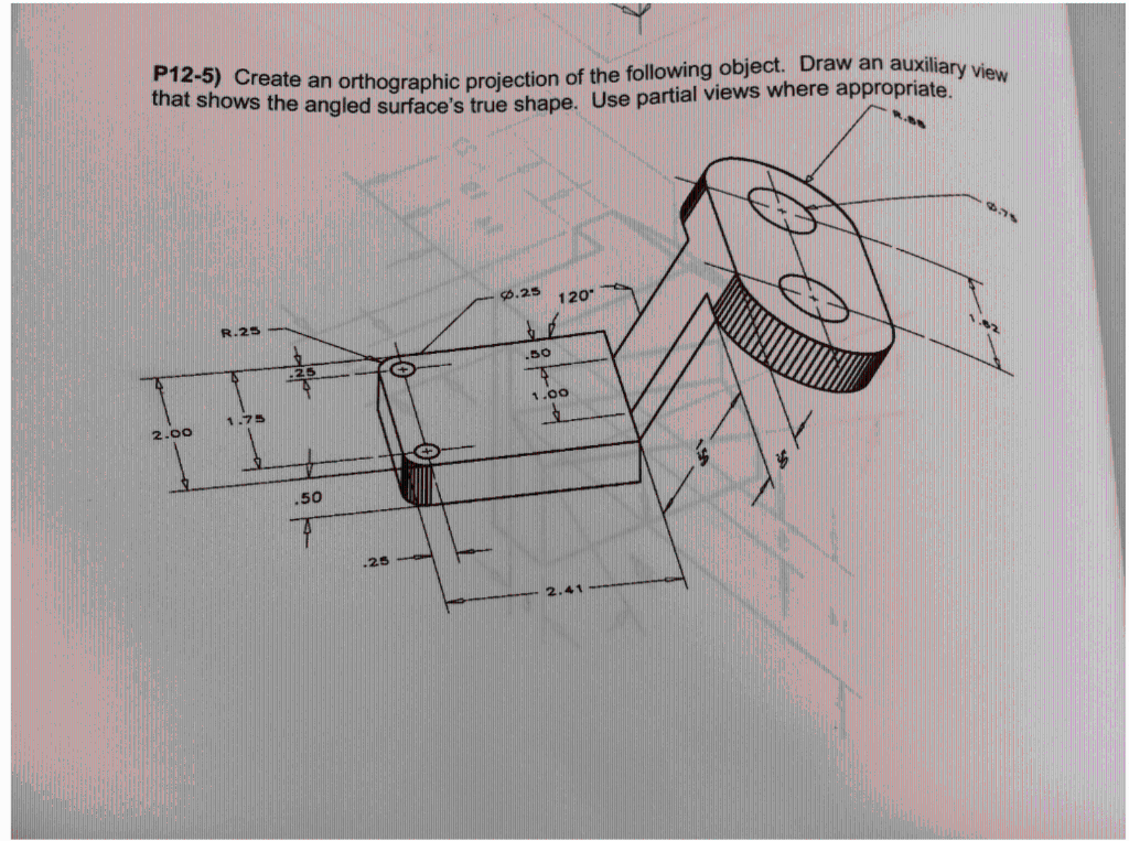 Solved create the 3 orthographic views of the shape (Front, | Chegg.com