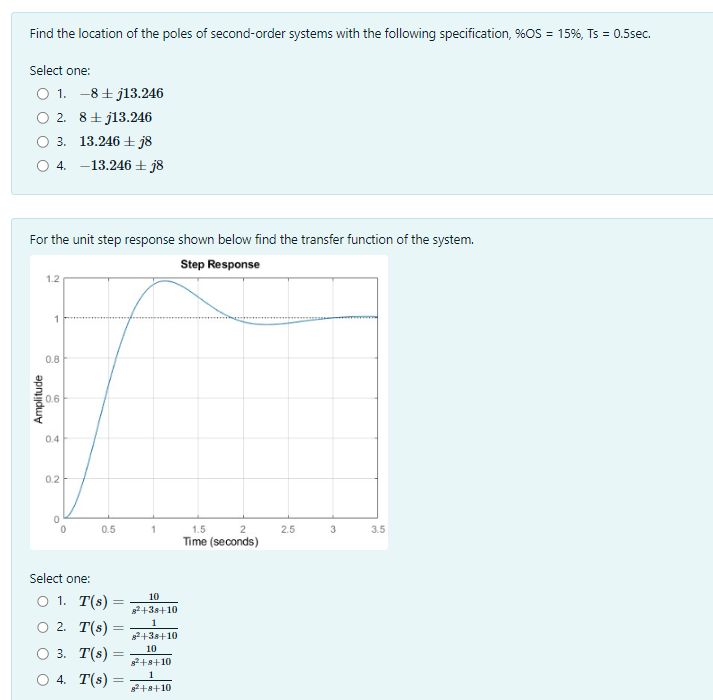 Solved Find the location of the poles of second-order | Chegg.com