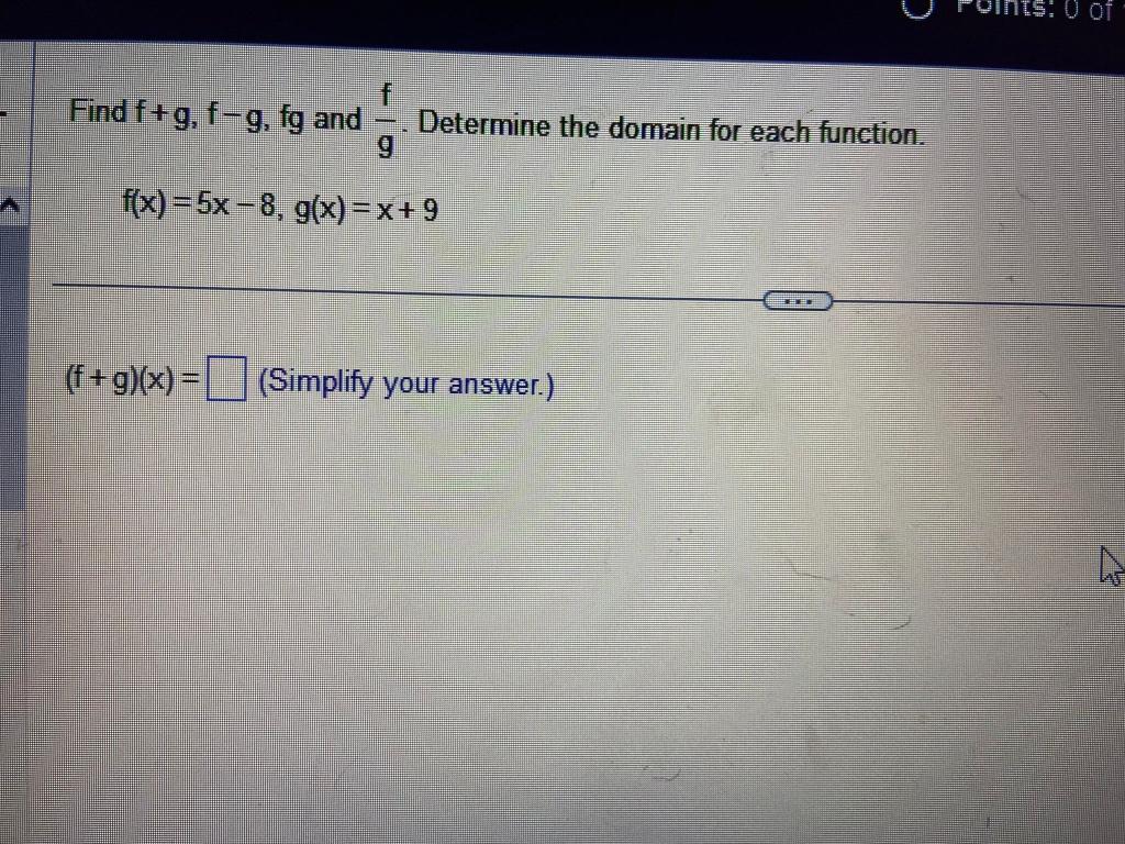 Solved Find f+g,f−g,fg and gf. Determine the domain for each | Chegg.com