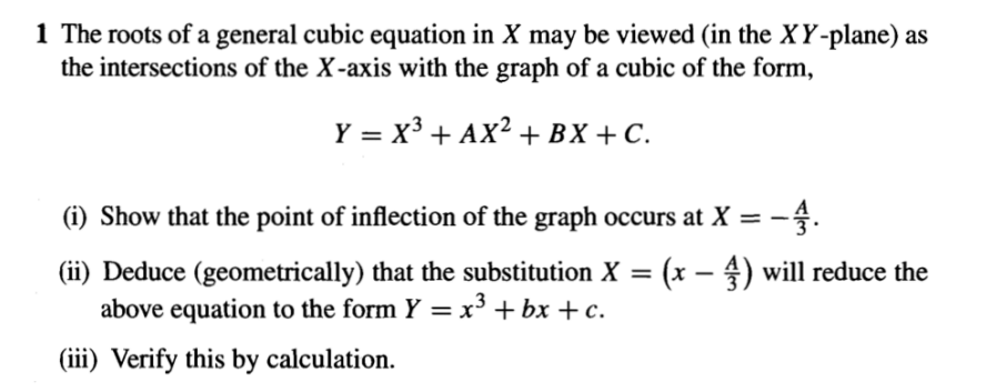 Solved 1 The roots of a general cubic equation in X may be | Chegg.com