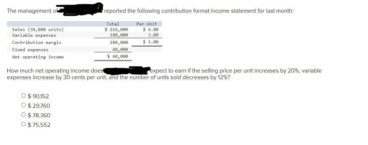 Solved The management of reported the following contribution | Chegg.com