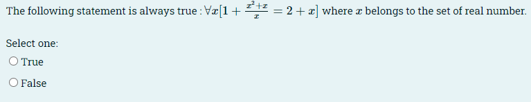 Solved The following statement is always true : | Chegg.com