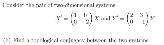Solved Consider the pair of two-dimensional systems | Chegg.com