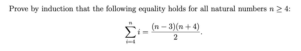 Solved Prove by induction that the following equality holds | Chegg.com
