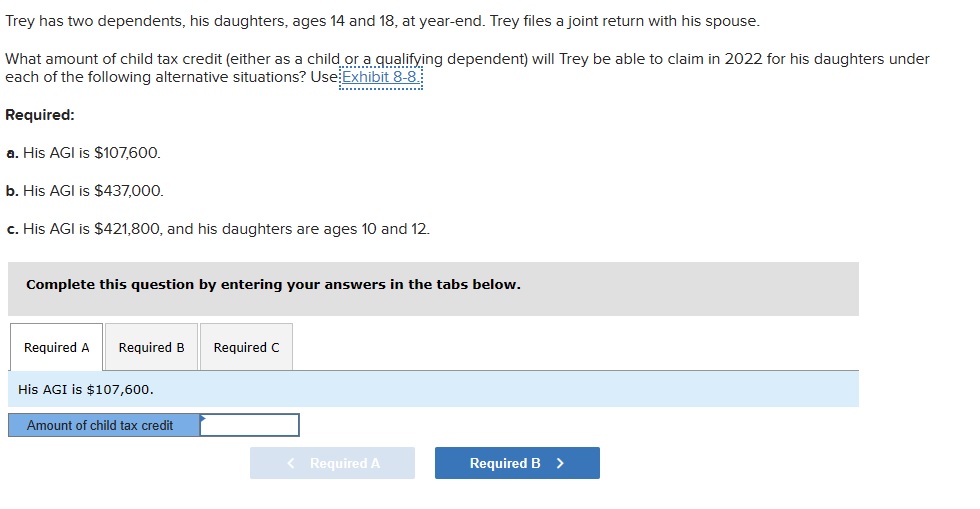 Solved Trey has two dependents, his daughters, ages 14 and | Chegg.com