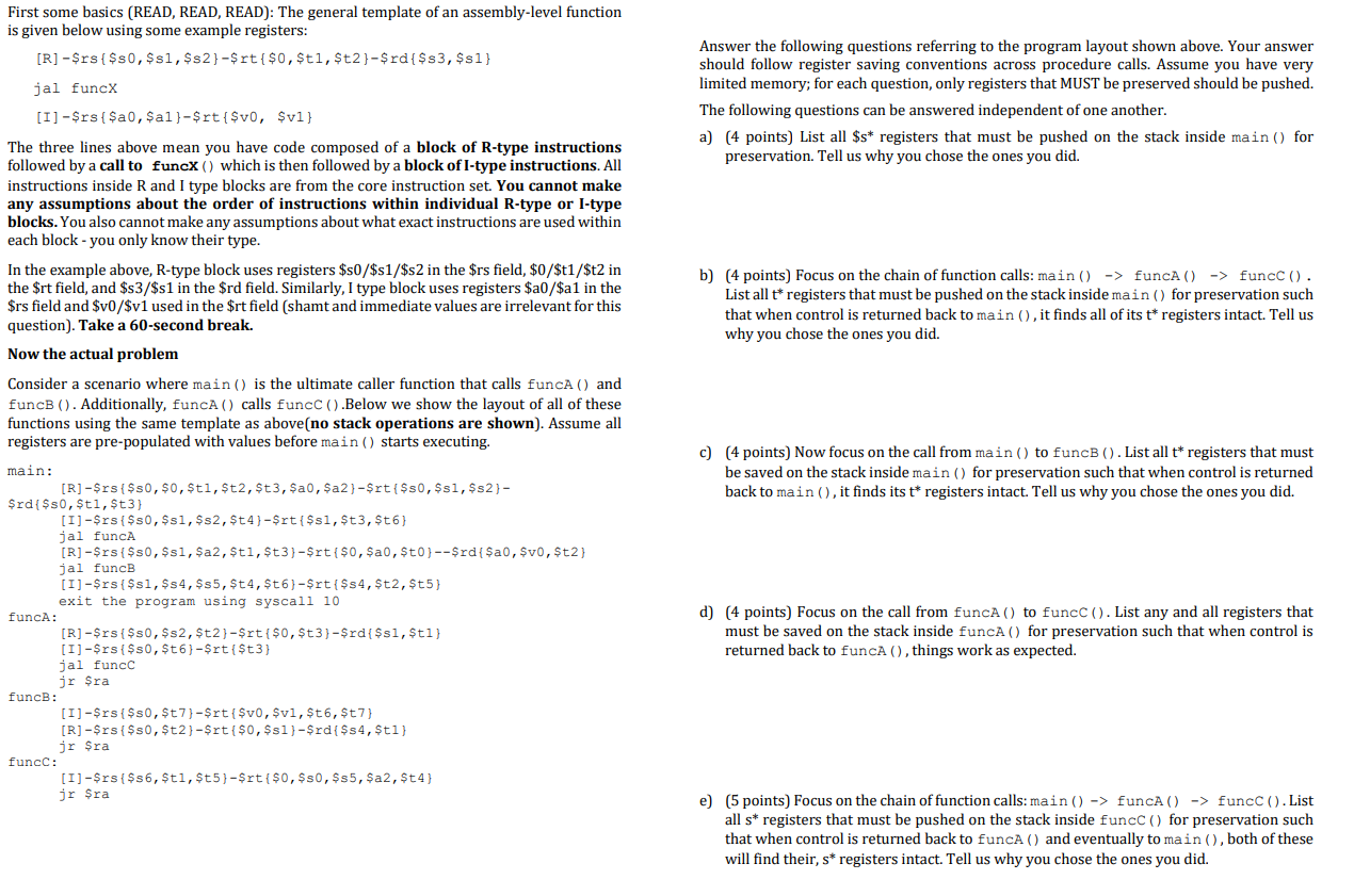 First some basics (READ, READ, READ): The general | Chegg.com