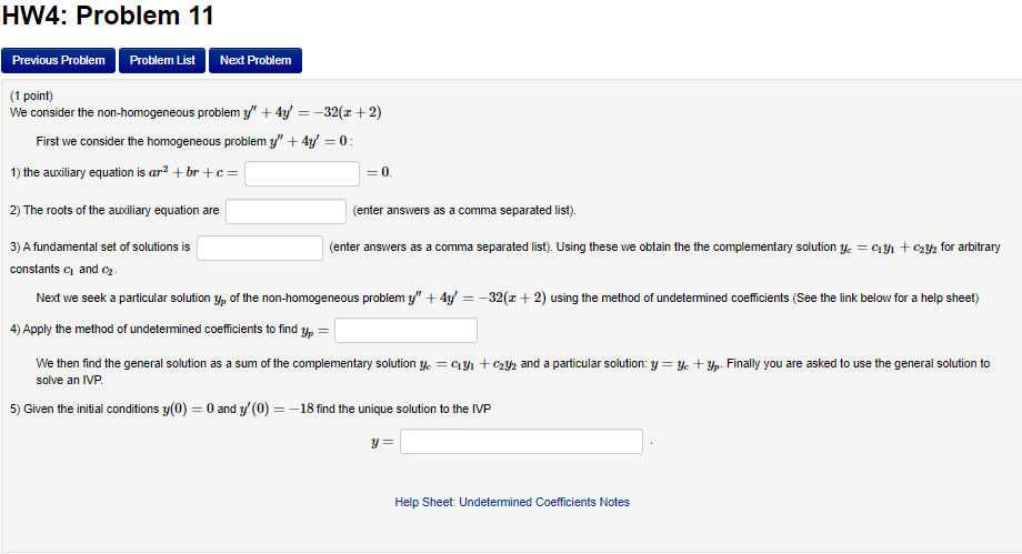 Solved HW4: Problem 11 Previous Problem Problem List Next | Chegg.com