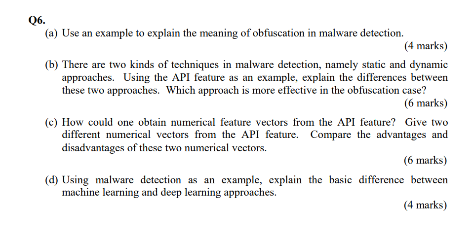 Q6. (a) Use an example to explain the meaning of | Chegg.com
