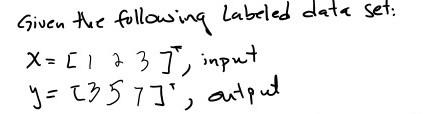 Solved Given the following labeled data set: x=[123]⊤, input | Chegg.com